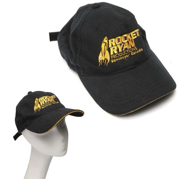 Accessories | Vintage Rocket Ryan Productions Cap Hat Cotton Black ...